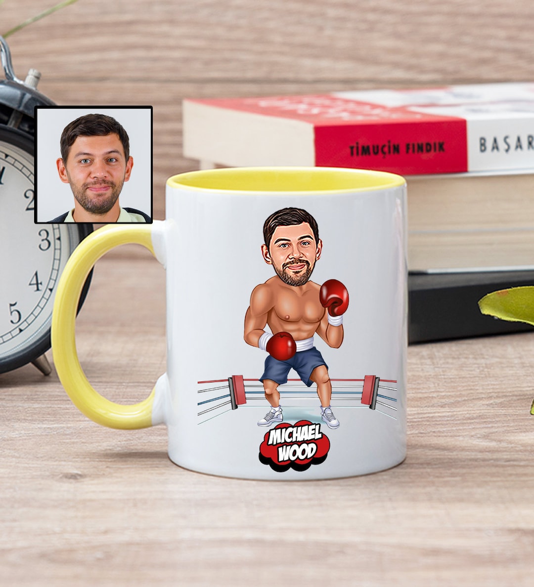 Custom Boxing Coffee Mug With Cartoon, Boxing Theme Mug, Boxing Gift ...