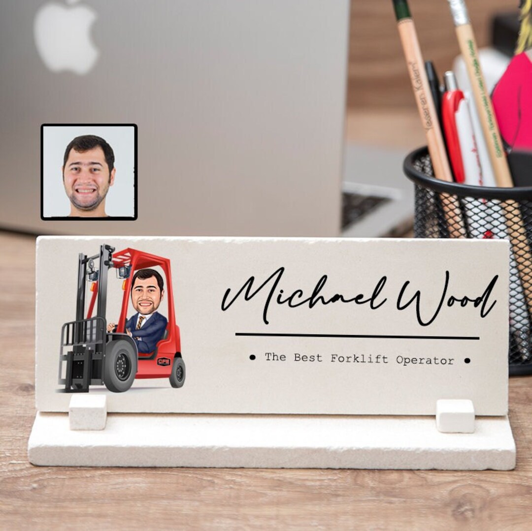 Forklift Caricature Desk Sign, Funny Forklift Operator Gifts for Men ...