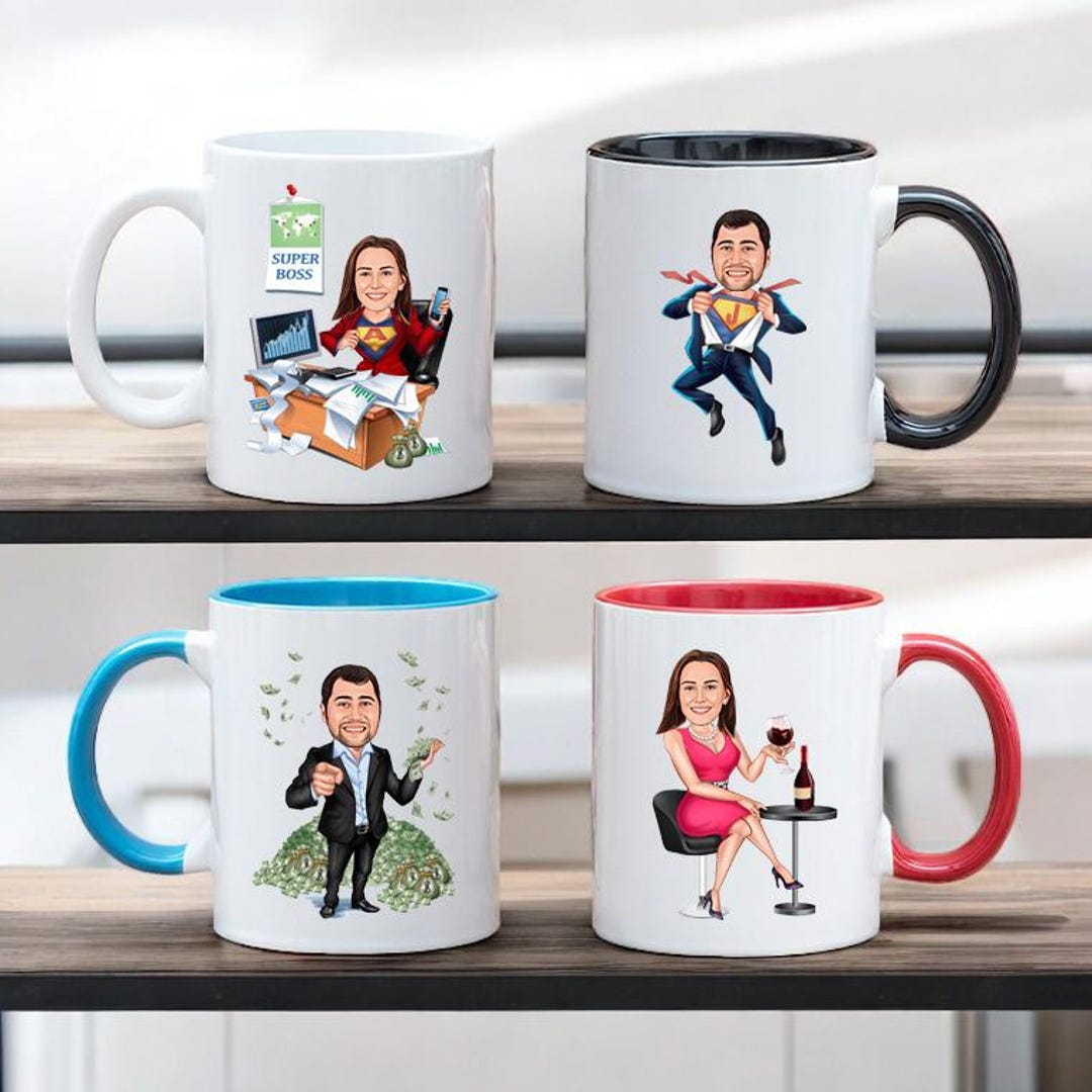 Funny Boss Coffee Mug With Caricature, Best Boss Lady Thank You Gift ...