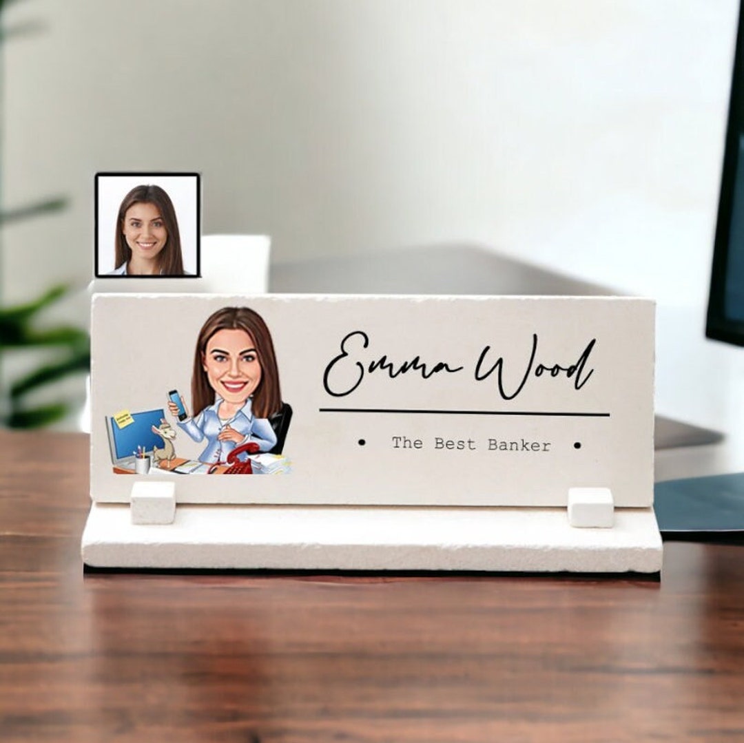 Banker Name Plate for Desk, Banker Office Desk Accessories, Banker ...