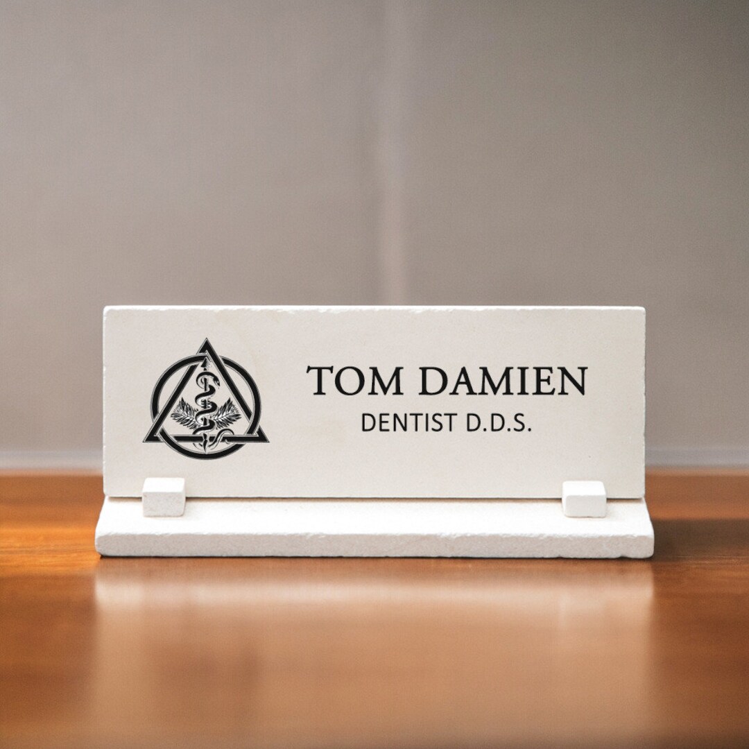 Dentist DO DDS Glass Office Desk Name Plate, Clear Dentist Nameplate ...
