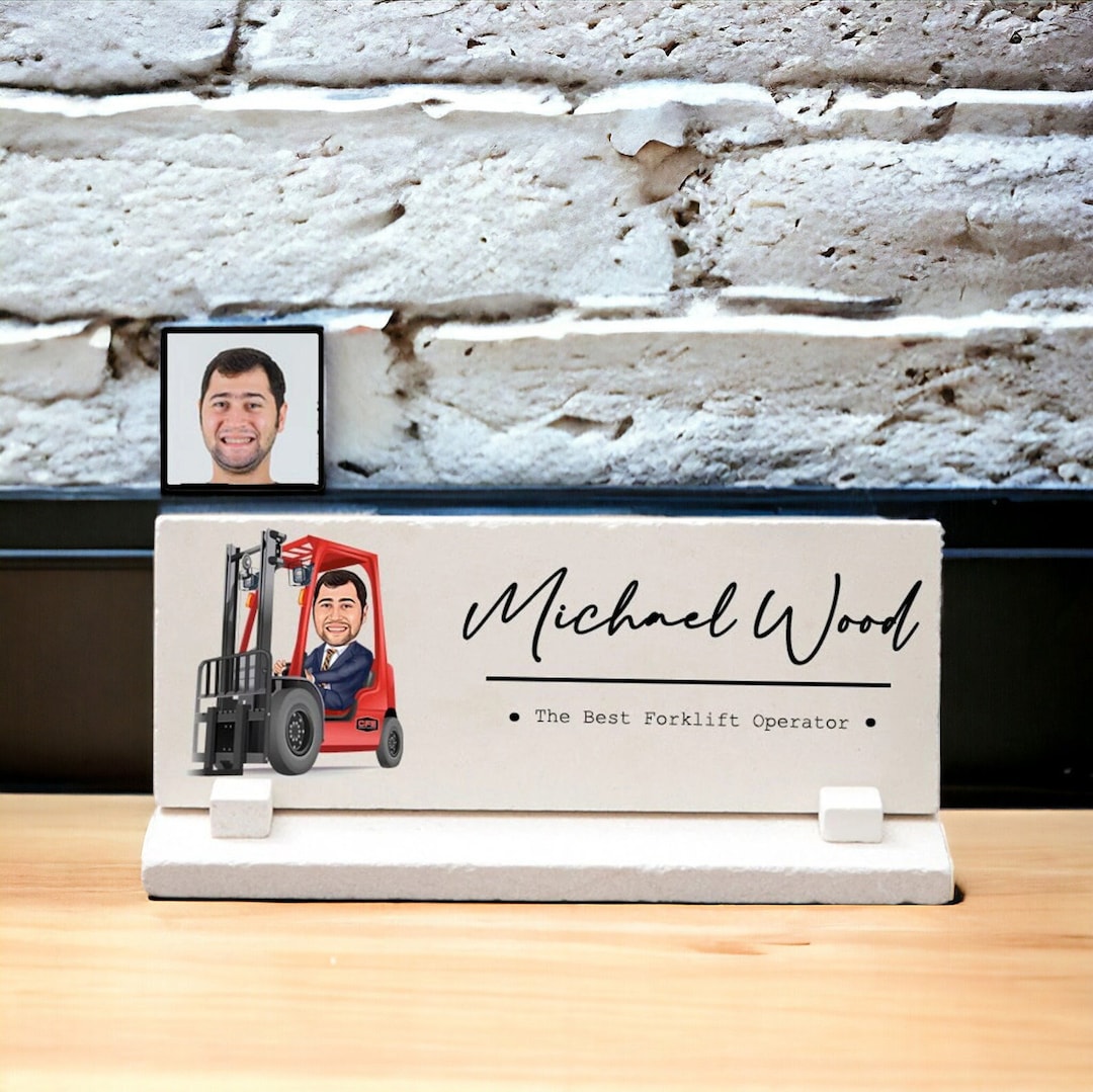 Forklift Caricature Desk Sign, Funny Forklift Operator Gifts for Men ...