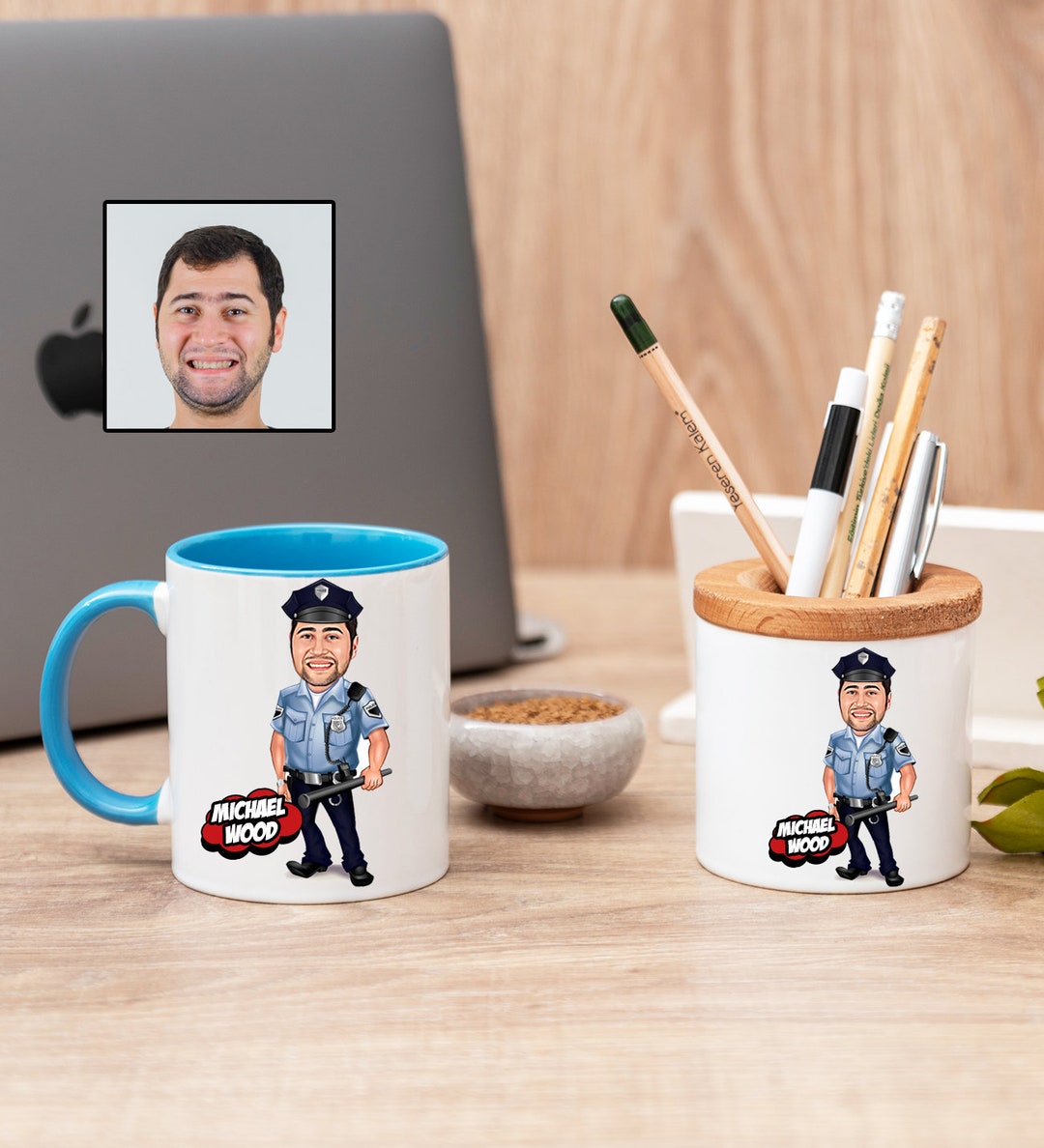 Funny Police Officer Gift Set Police Coffee Mug and Desktop - Etsy