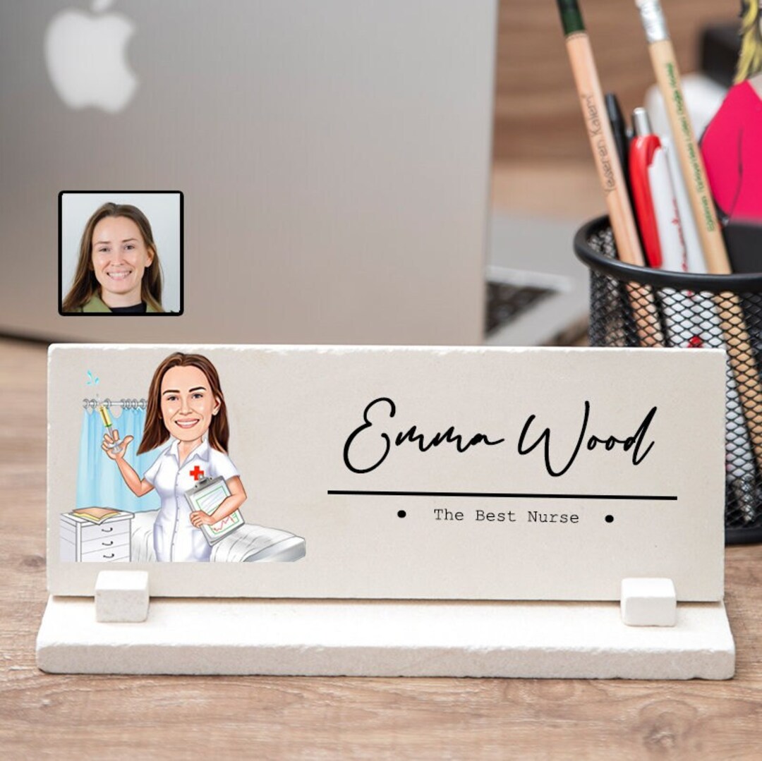 Nurse Cartoon Desk Name Plate, Funny Nurse Gift for Woman, Nurse ...