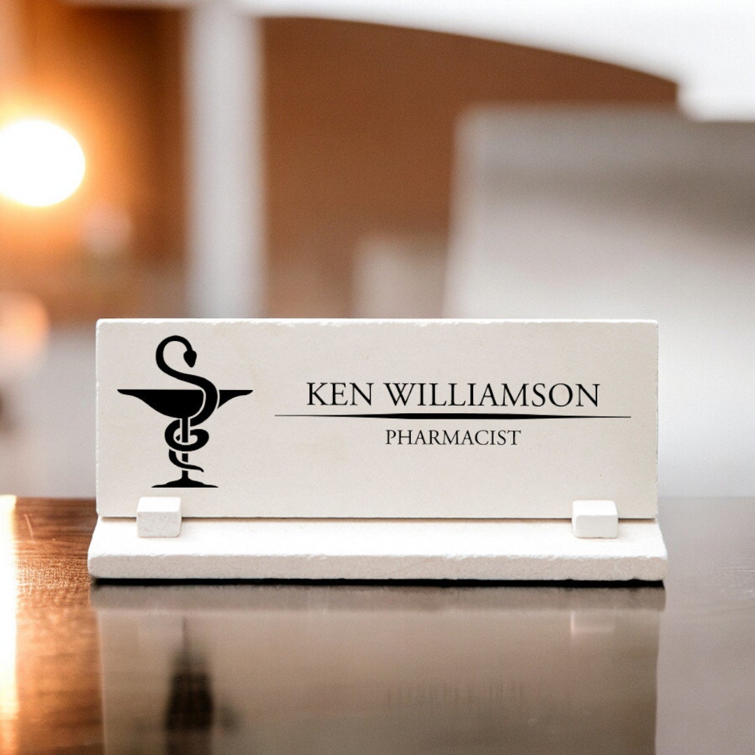 Pharmacist Stone Office Desk Name Plate, Clear Doctor of Pharmacy ...