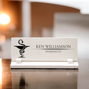 Pharmacist Stone Office Desk Name Plate, Clear Doctor of Pharmacy ...