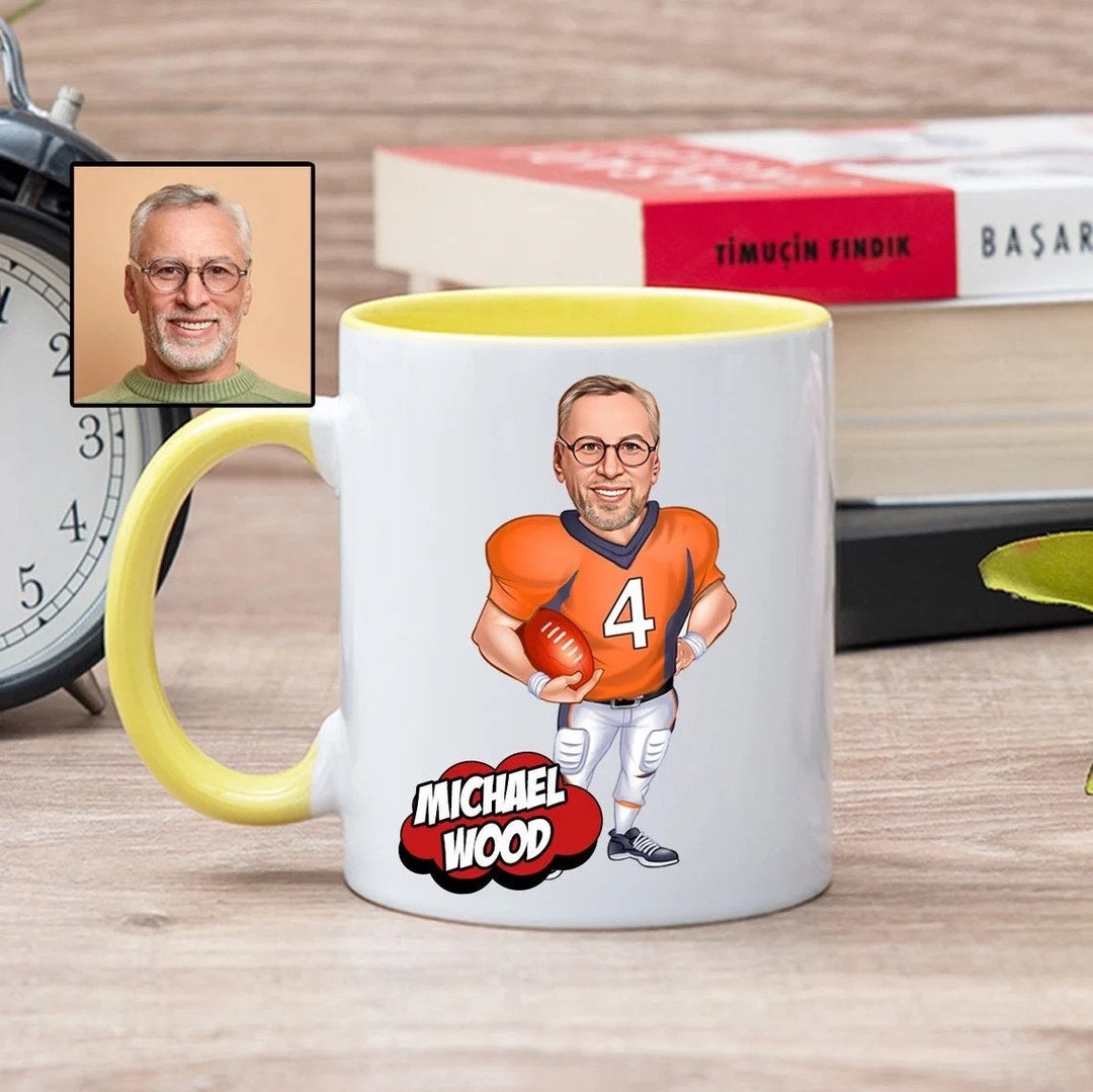 Rugby Mug With Caricature From Photo, Funny Rugby Gift for Men, Custom ...