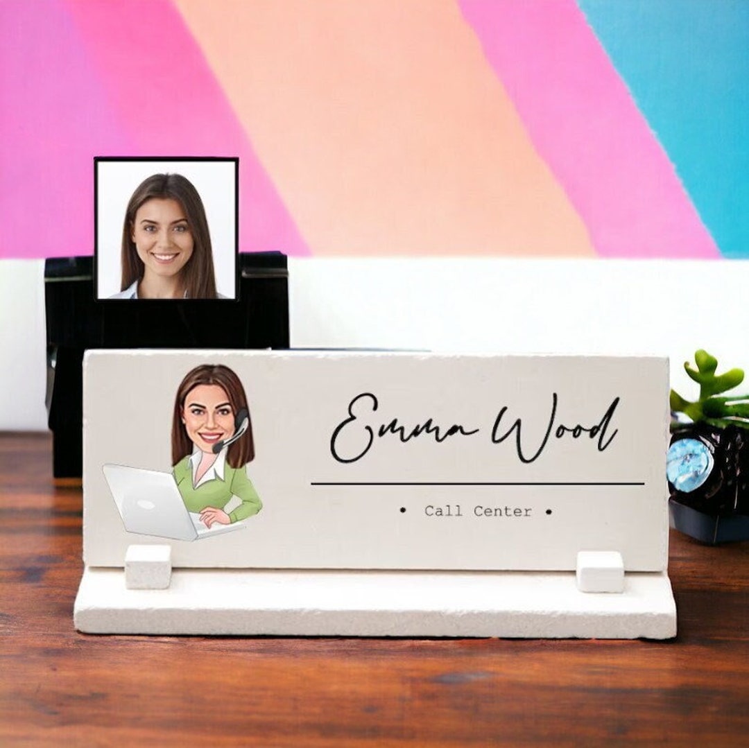 Call Center Caricature Desk Sign, Funny Call Center Gifts for Women ...