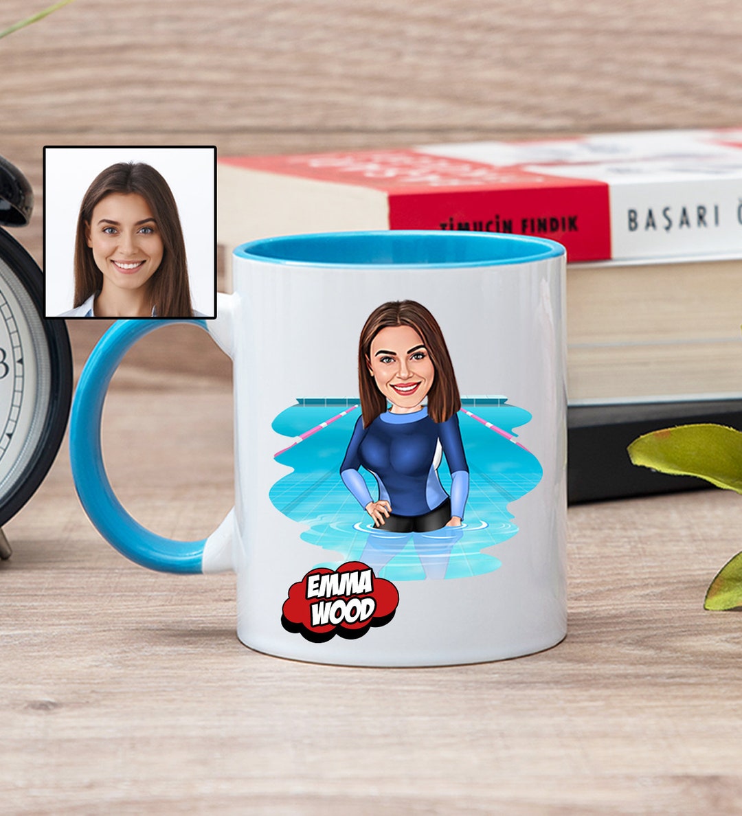 Swimmer Coffee Mug With Caricature, Funny Swim Lover Gift for Women ...