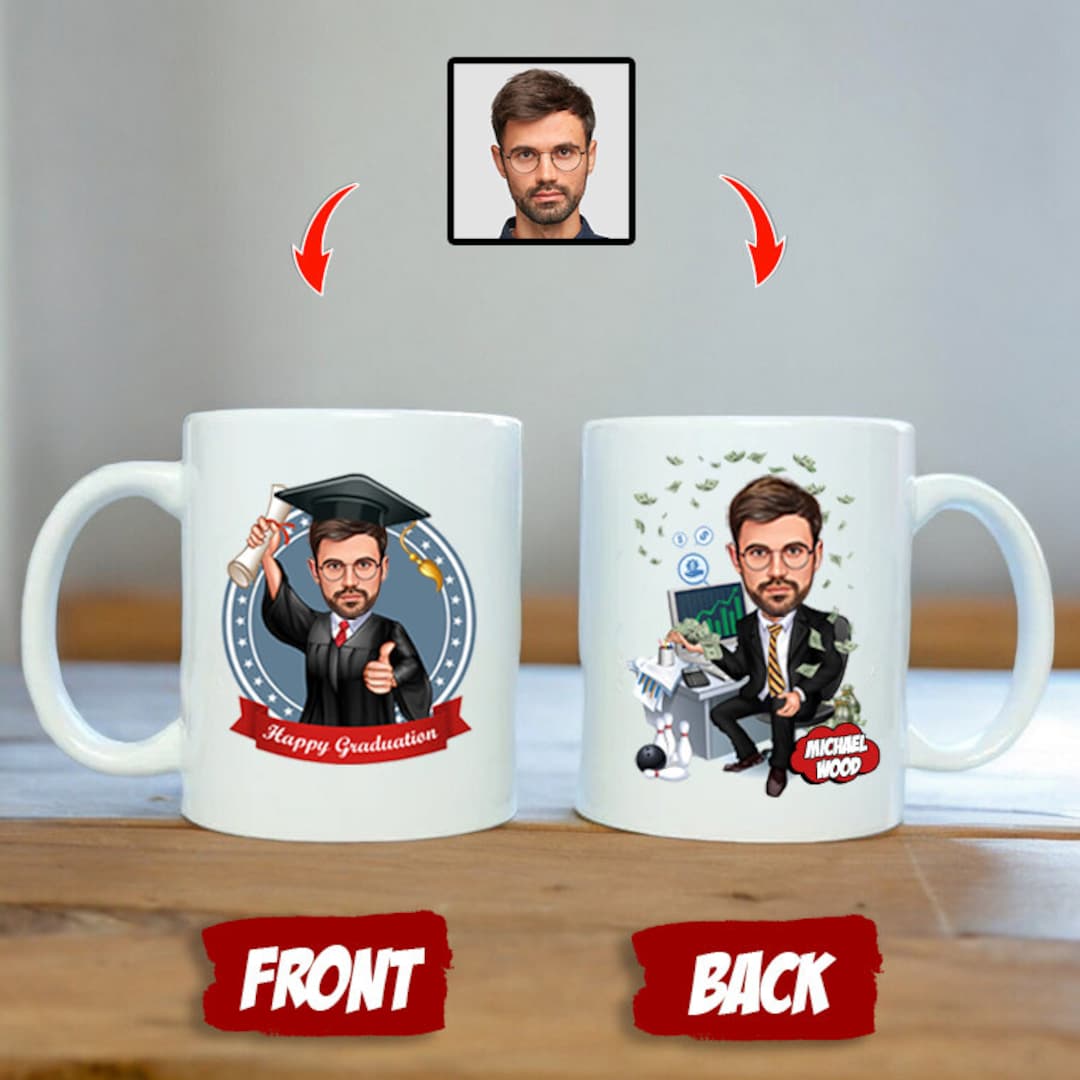 Accountant Graduation Mug With Cartoon, Accounting School Grad Gift ...