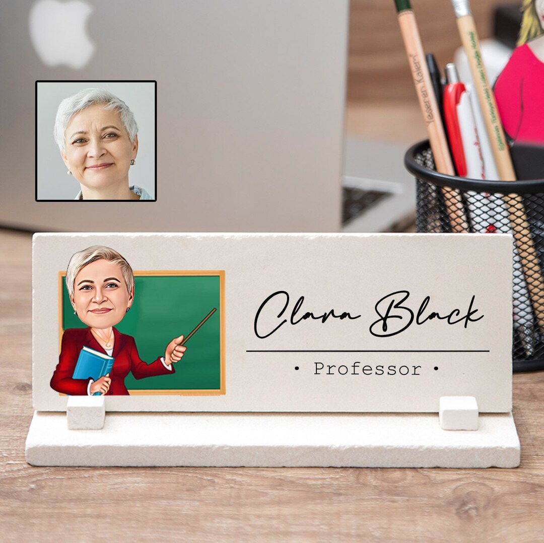 Female Professor Desk Name Plate for Women Funny Desk Name - Etsy