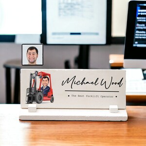 Forklift Caricature Desk Sign, Funny Forklift Operator Gifts for Men ...