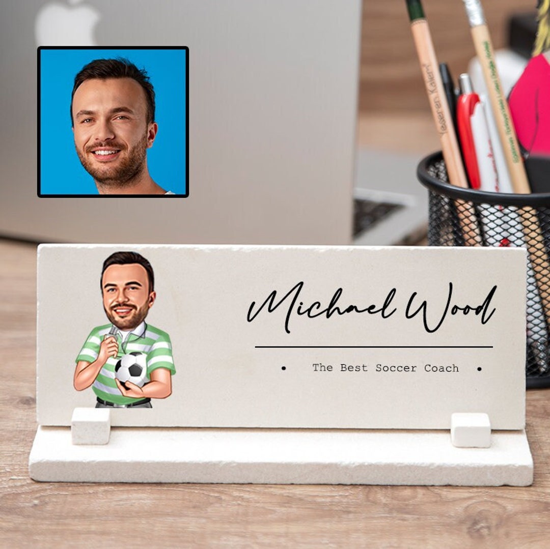 Soccer Coach Name Plate for Desk, Soccer Coach Office Decor, New Soccer ...