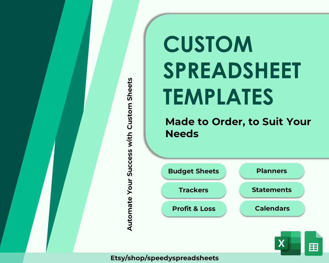 Custom Excel & Google Sheets Templates| Automatic Templates | Easy ...