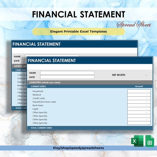 Financial Excel Automated Statement - Etsy