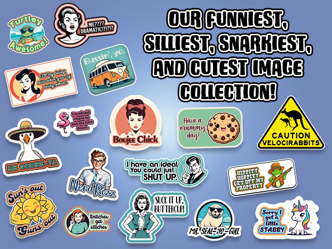 Funny Snarky SVG Bundle: Silly Sticker & T-shirt Designs (instant ...