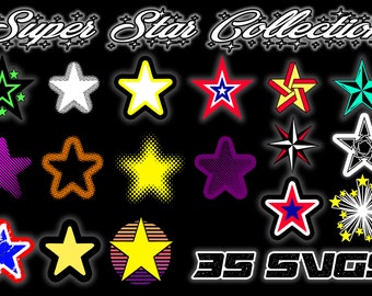 Super STARS Vector Set (35 SVG Files)- Instant Download Bundle! - Etsy