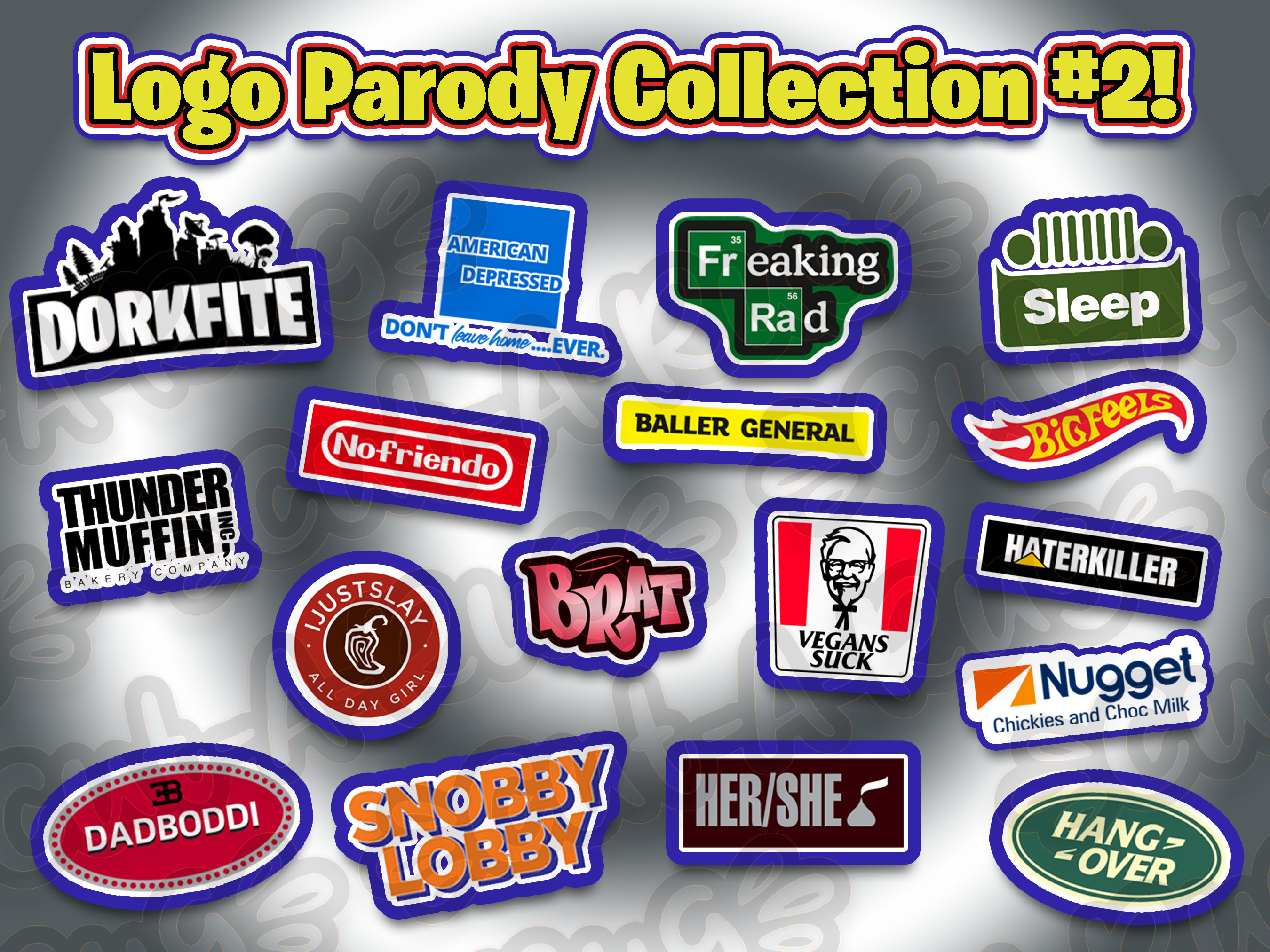 Over 100 Parody Logos Collection (SVG Files)- Instant Download Bundle! Collection #2! - Etsy