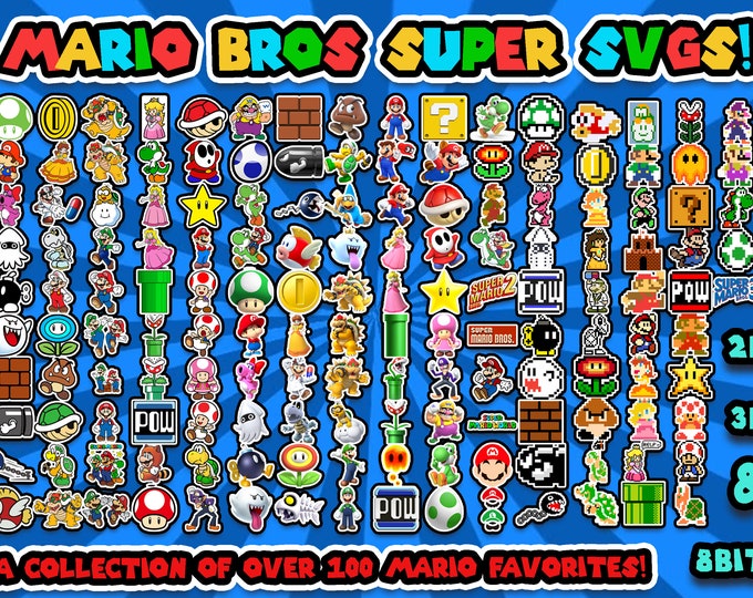 Retro Games Clipart, Super Game Svg, Characters SVG, Cut Files for ...