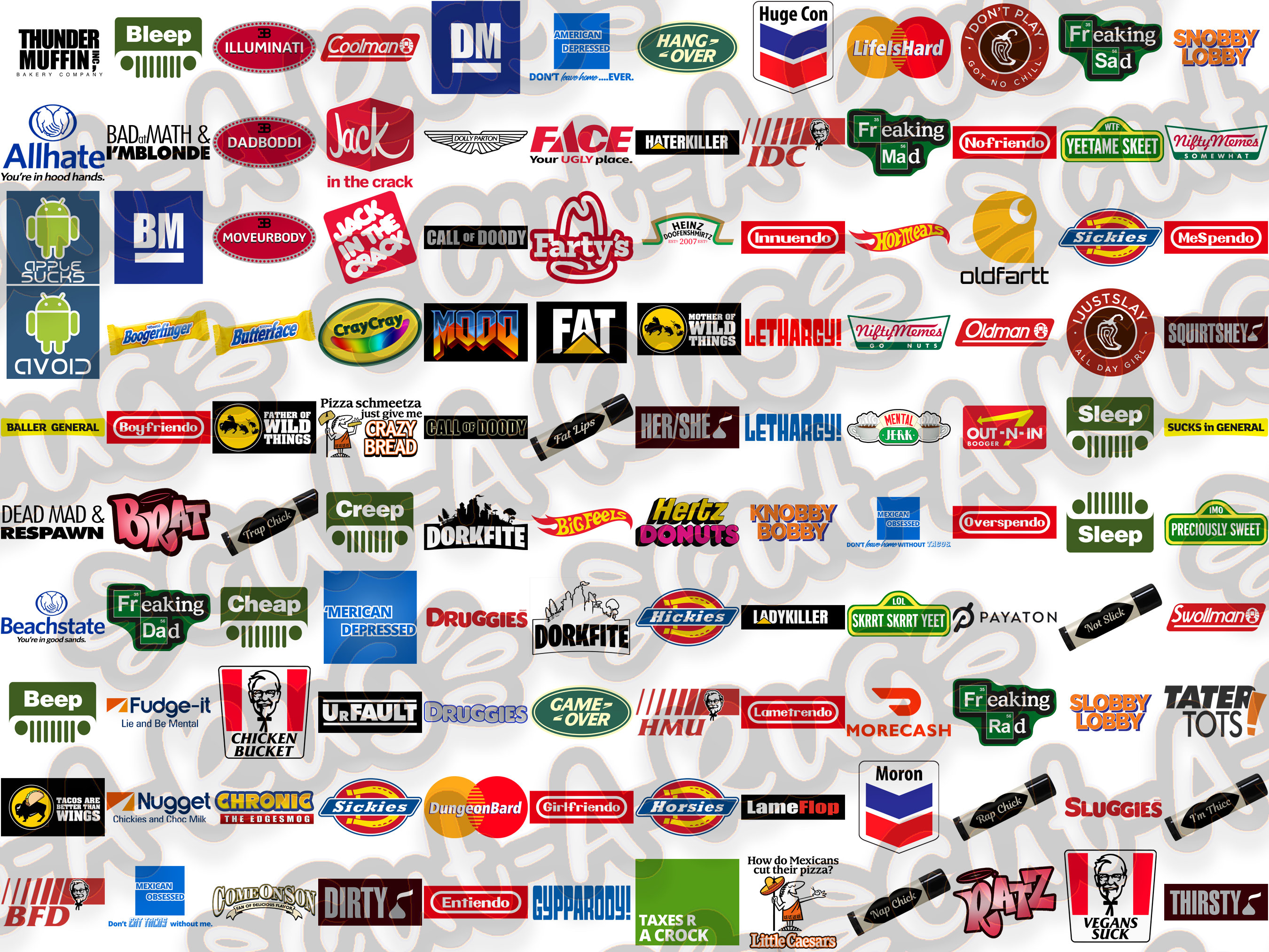 Over 100 Parody Logos Collection (SVG Files)- Instant Download Bundle ...