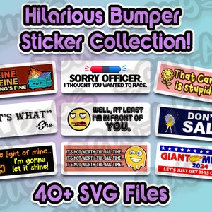 40 Hilarious Bumper Sticker SVG Files instant Digital Download - Etsy
