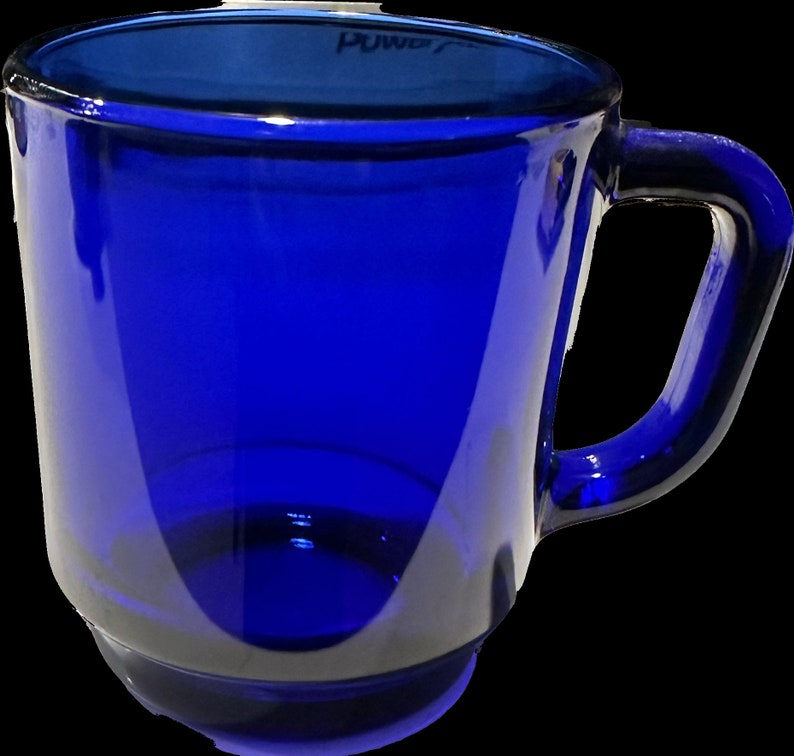 French Cobalt Blue Cut Mugs france Set of 8 - Etsy