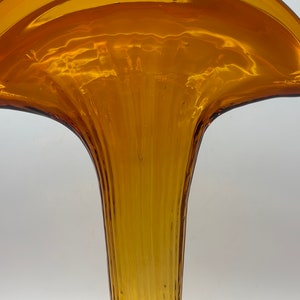 Blenko Dark Amber Fan Vase - Etsy