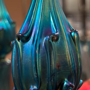 Steven Lundberg Glass Art 2000 Iredescent Glass Bottle With Stopper - Etsy