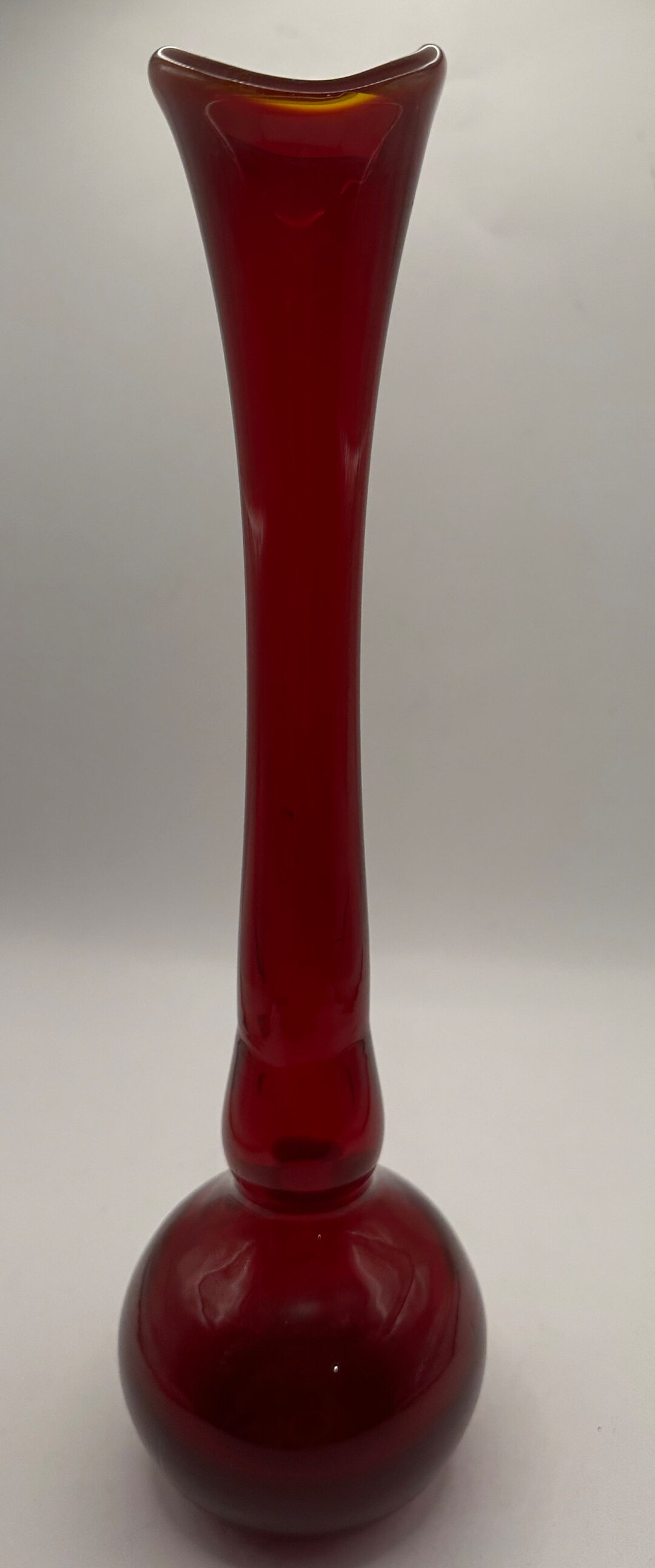 Viking Amberina Ruby Red Vase glow Top - Etsy
