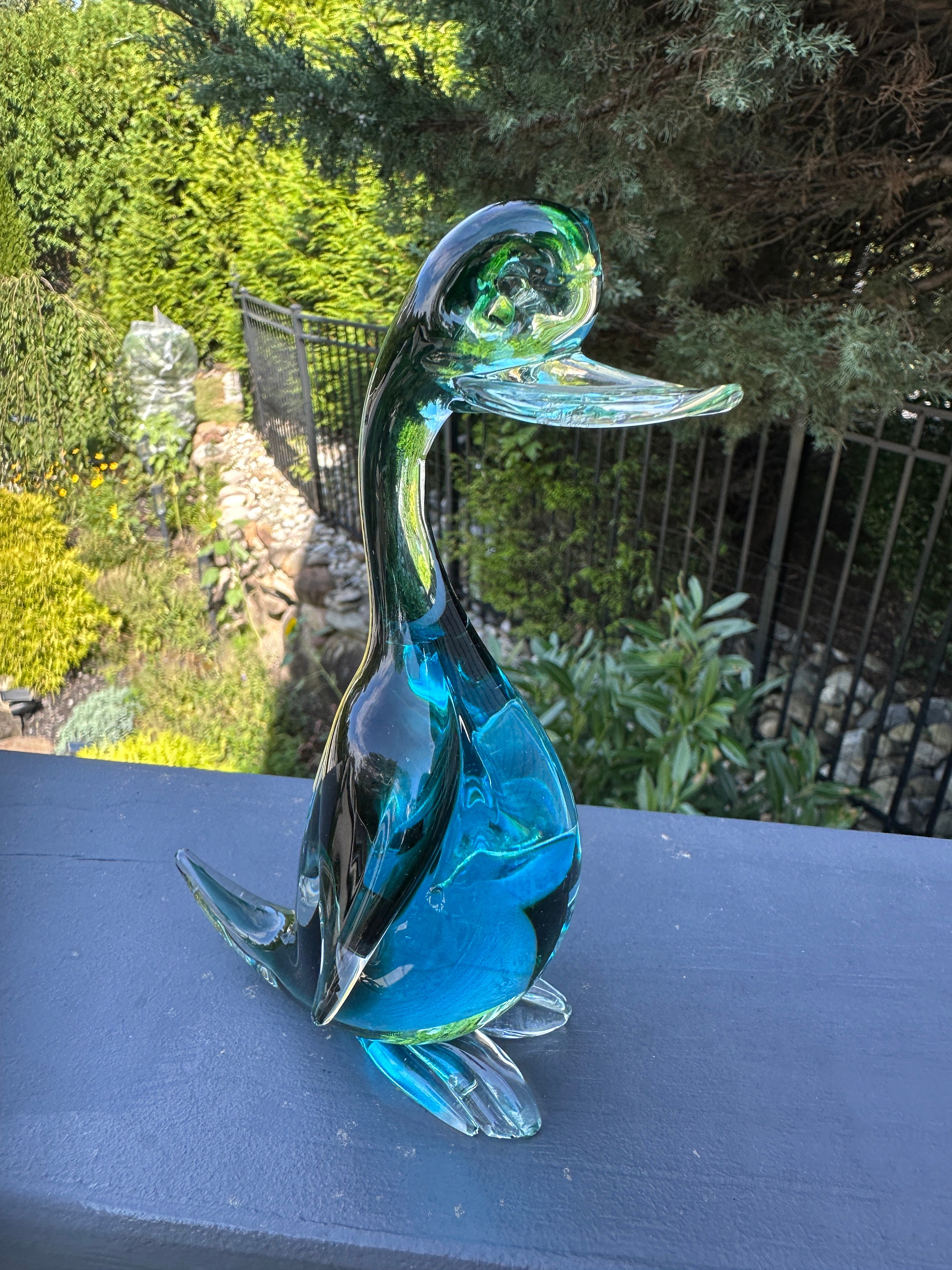 Alfredo Barbini Murano Glass Duck - Etsy