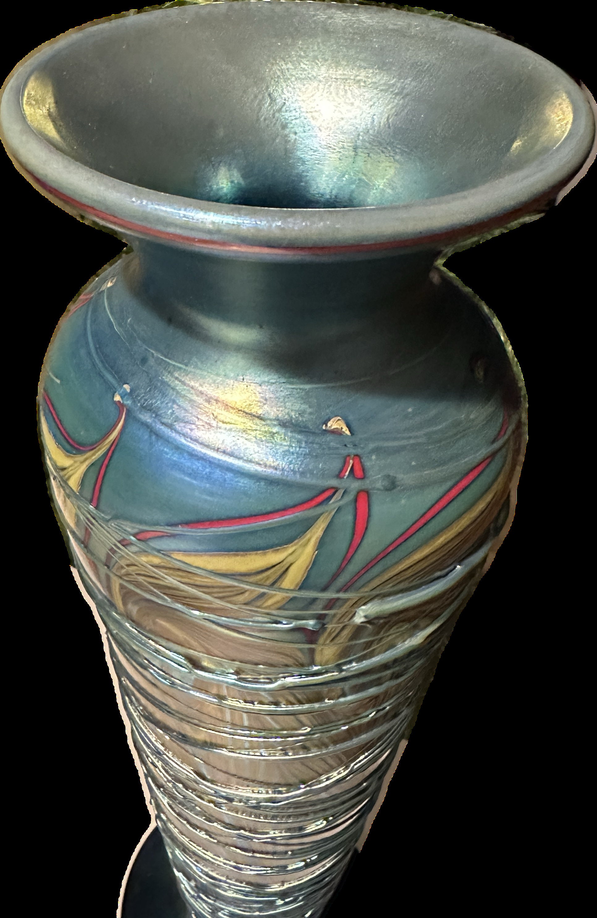 Rare Iridescent Vandermark Signed String Glass Vase - Etsy