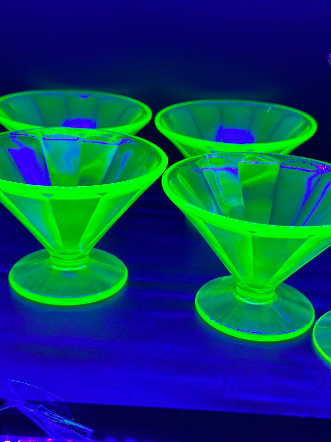 Federal Uranium Glass Sherbert Bowls - Etsy