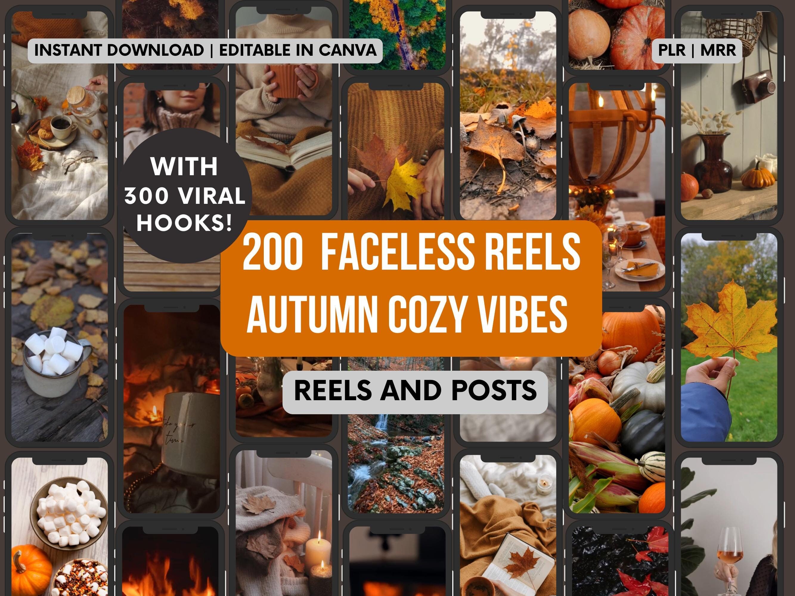 200+ Faceless Reels Autumn Vibes MRR, PLR | Fall Cozy Reels and ...