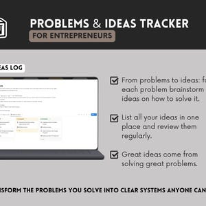 Notion Template Problems and Ideas Tracker for Entrepreneurs | Notion ...
