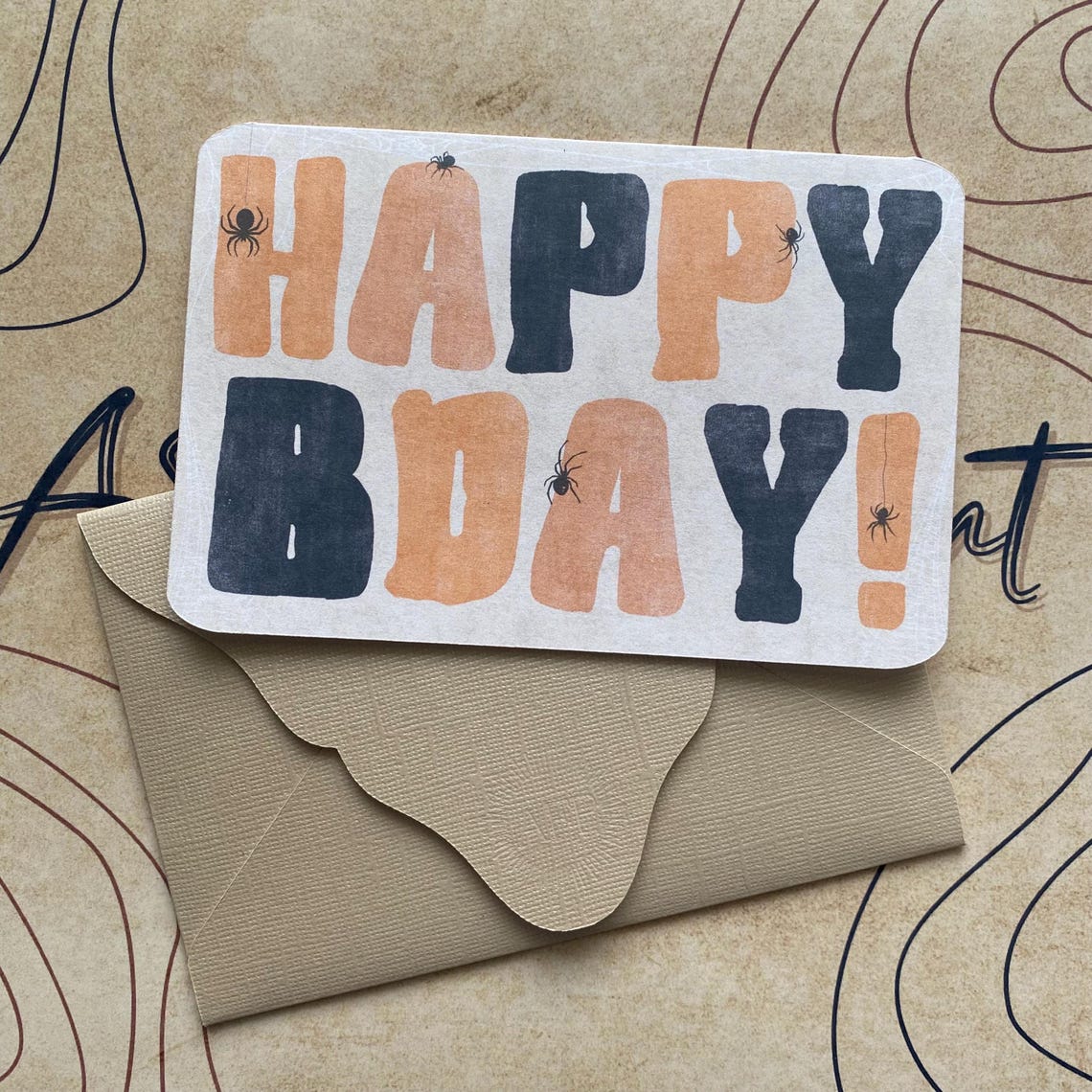 Happy Birthday (with Spiders) Card - Etsy