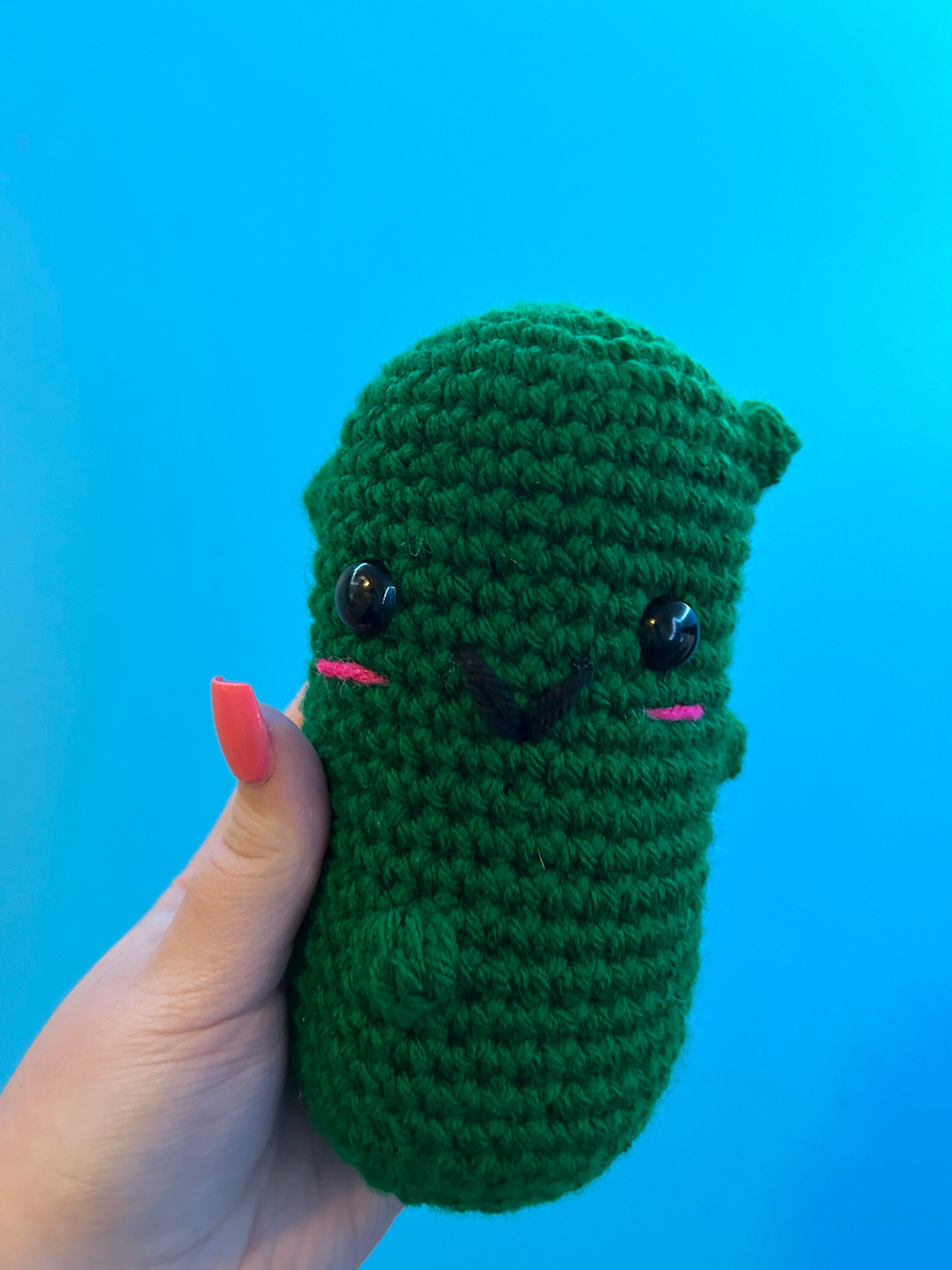 Crochet Pickle Pattern, Cute Crochet Pickle, Green Pickle Crochet ...