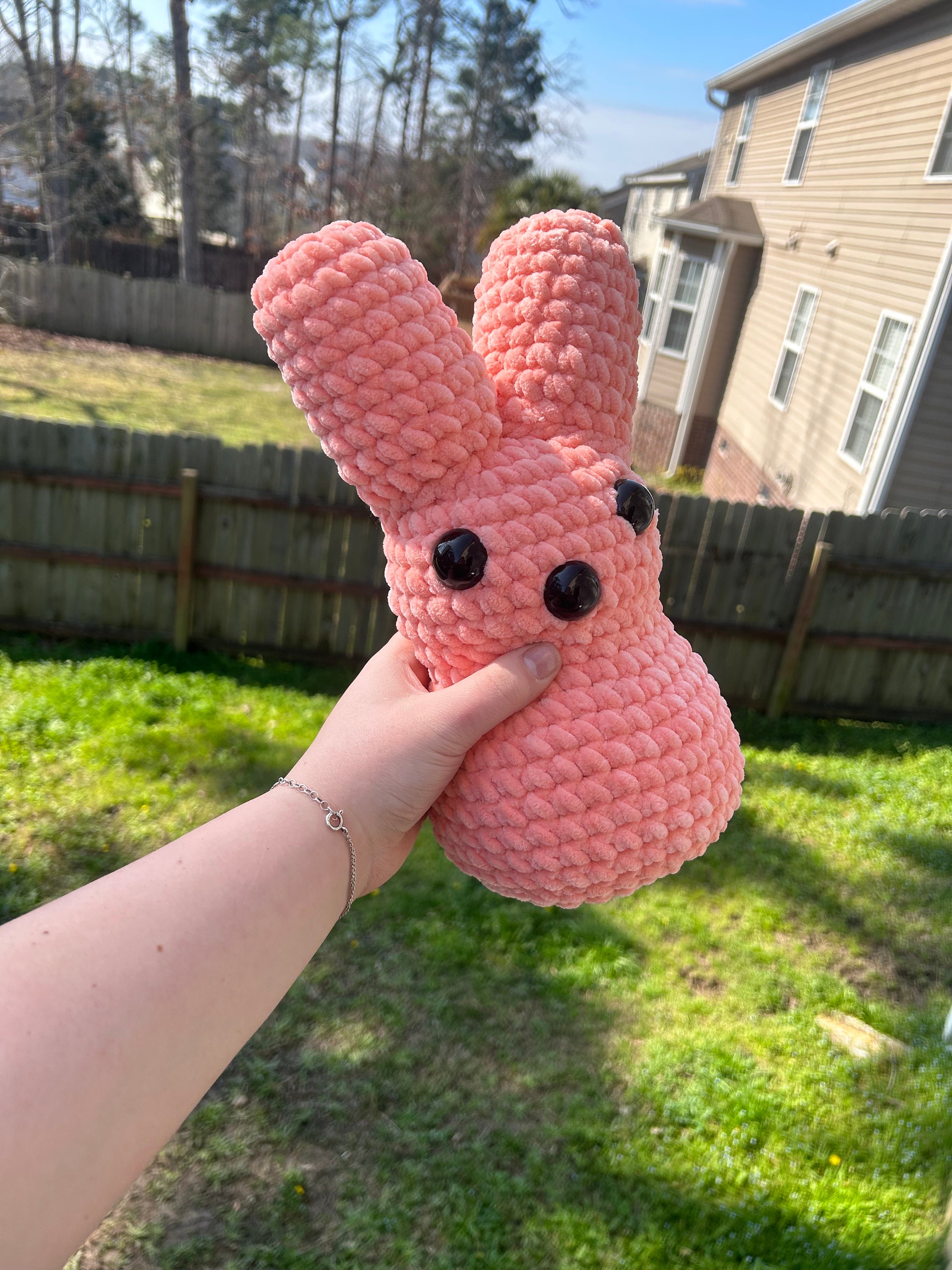 Handmade Crochet Amigurumi Jumbo Easter Peep Bunny Plush/jumbo Bunny ...