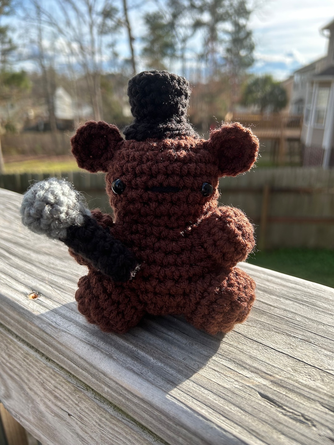 Handmade Crochet Amigurumi Freddy Plush/fnaf Inspired Top Hat Fazbear ...