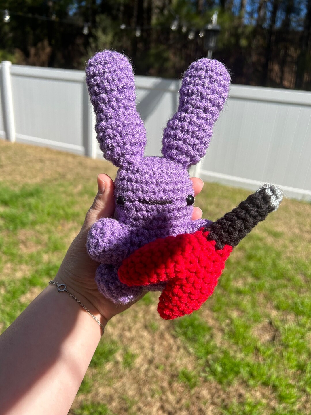 Bonnie Crochet Pattern, FNAF Inspired Bonnie Crochet Pattern, Purple Guitar Bunny Crochet ...