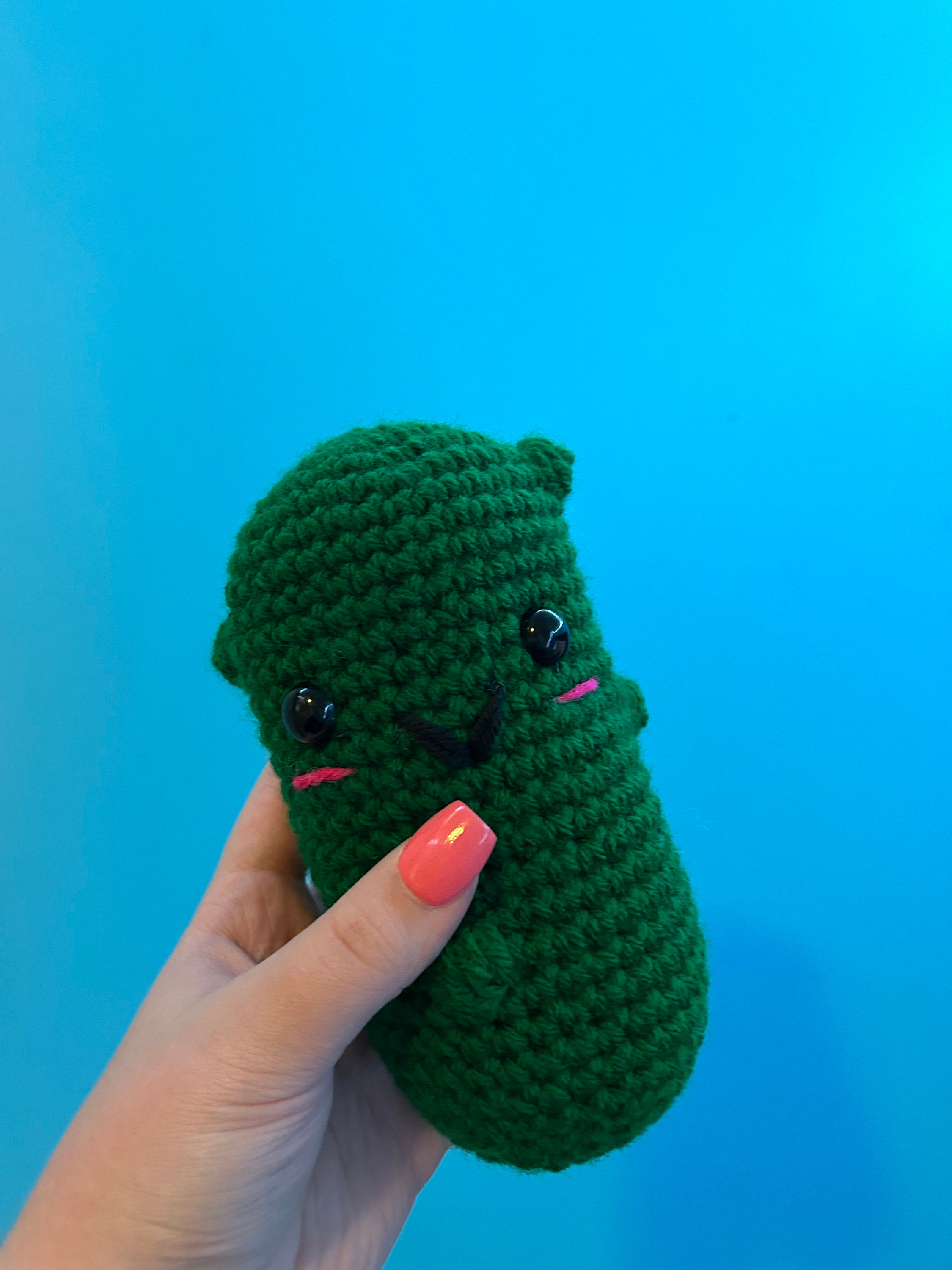 Crochet Pickle Pattern, Cute Crochet Pickle, Green Pickle Crochet ...