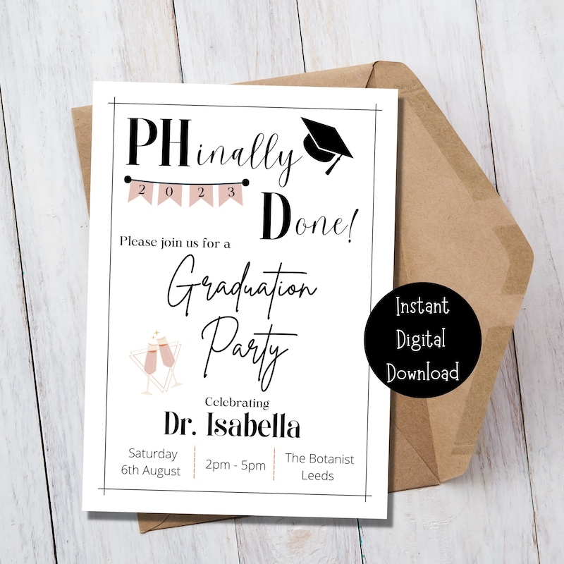 Doctorate Graduation Invitations - Etsy