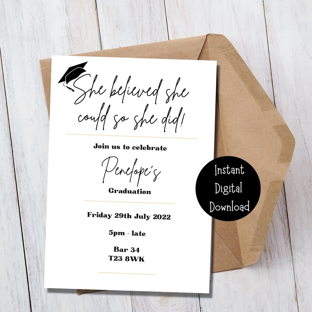 Graduation Party Invitation | Personalised | Template | Invite | 2023 ...