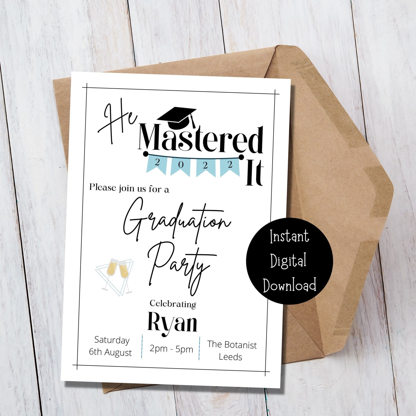 Graduation Party Invitation Masters Personalised Party - Etsy