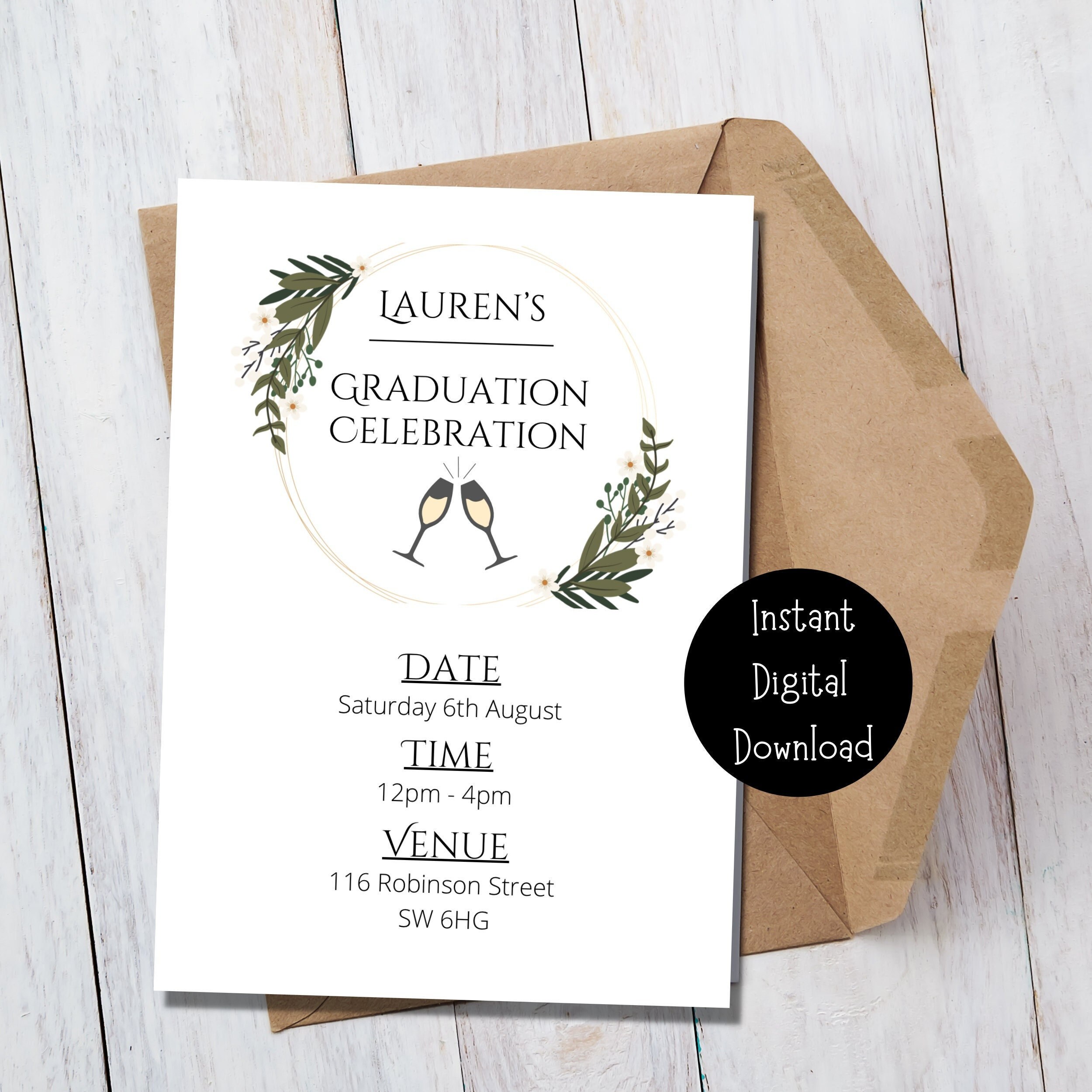 Graduation Party Invitation | Masters | Party Invite | Personalised ...