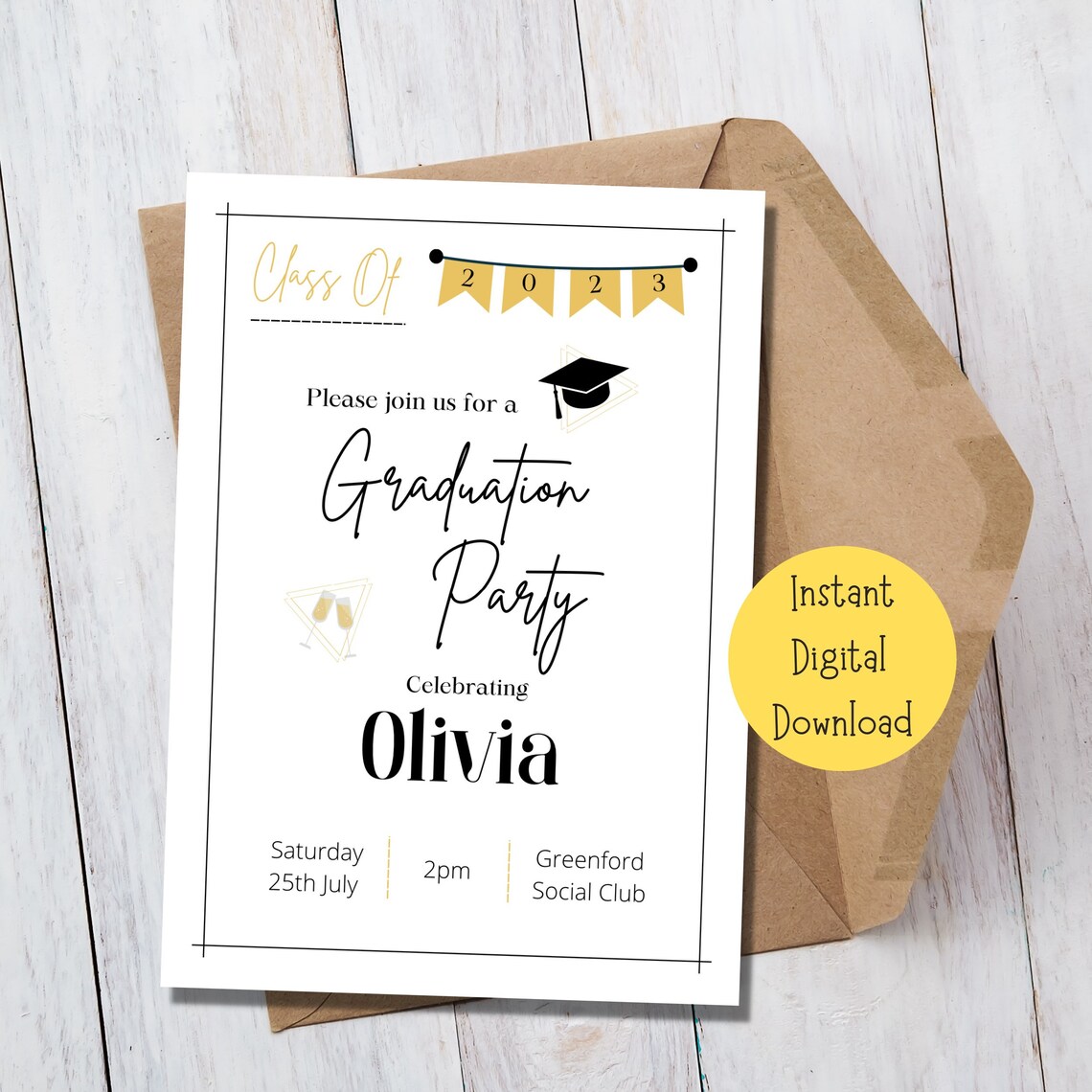 Graduation Party Invitation | Party Invite | Personalised | Printable ...