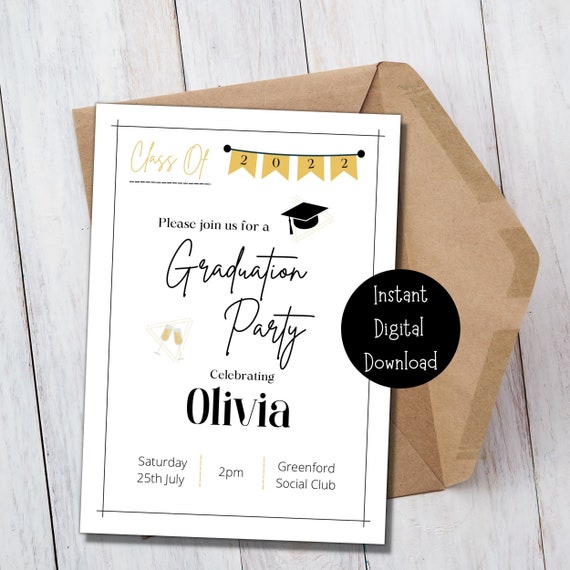 Graduation Party Invitation Party Invite Personalised - Etsy