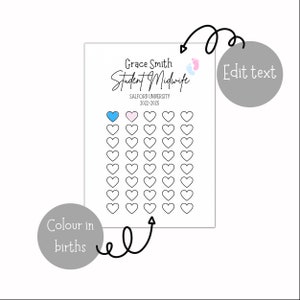 Student Midwife Birth Counter | Midwifery | Editable Template ...