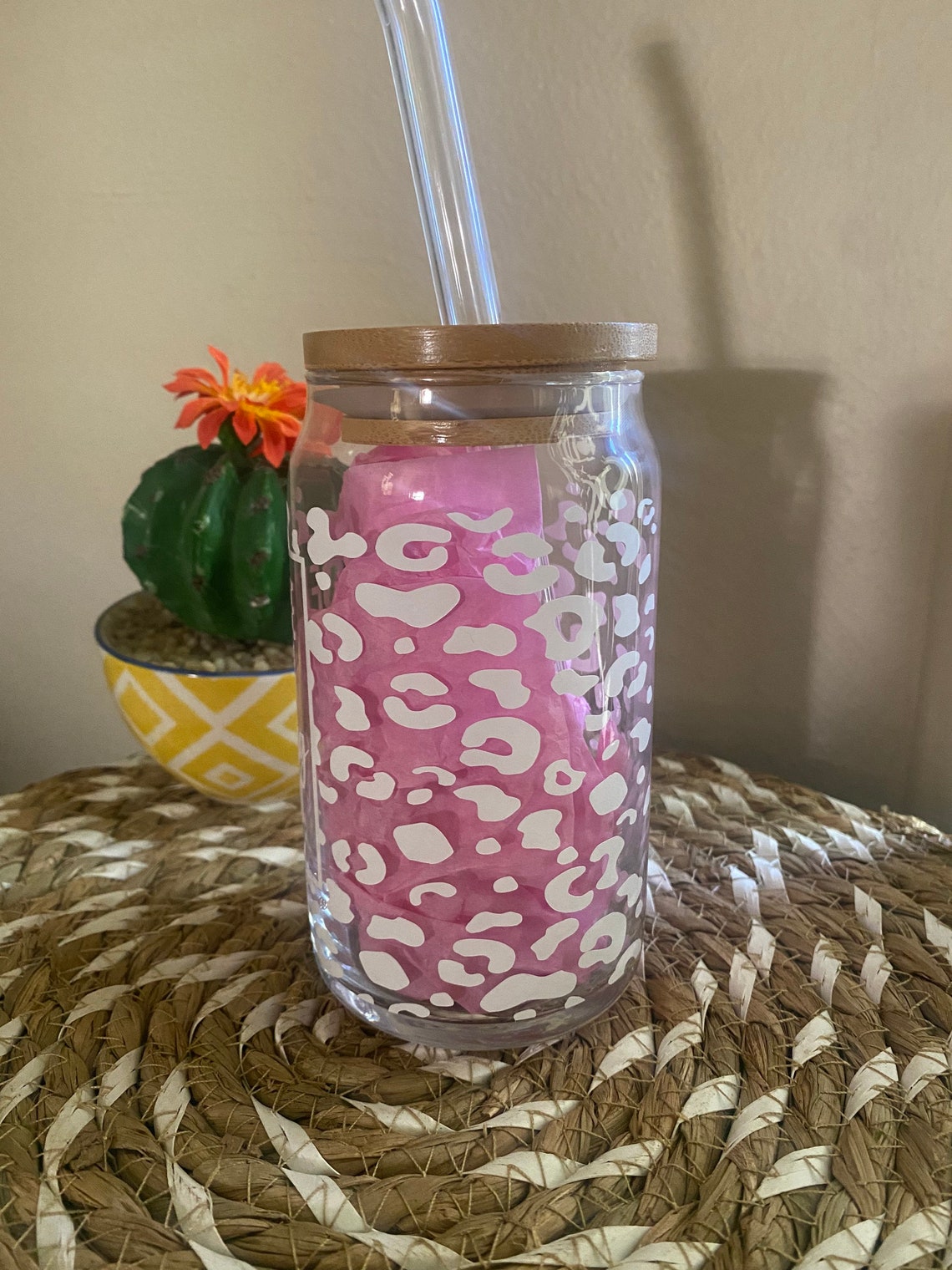 Leopard Print Glass Cup Adulting is Hard 16 Oz Cup Glass - Etsy