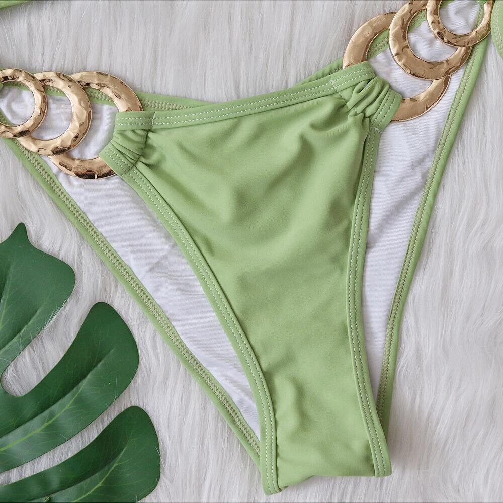 Women's Sexy Swimsuit Metal Accessories Cutout Bikini - Etsy