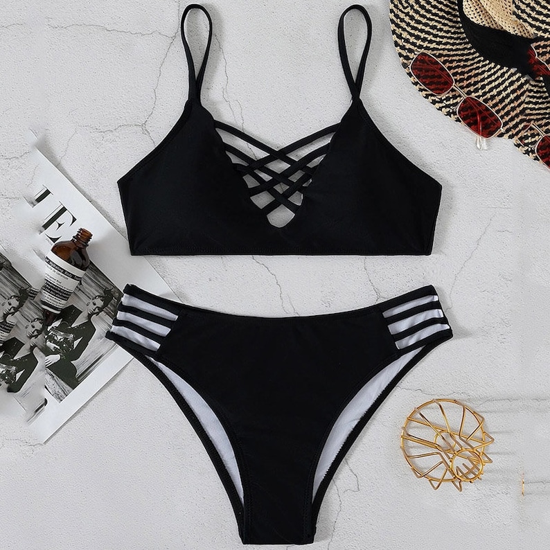 Summer Sexy Micro Bikini Set Women Swimwear Bandage Halter - Etsy